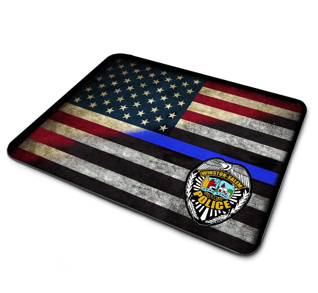 WEB American Flag Thin Blue Line Flag WSPD Emblem Mouse Pad – wspdstore